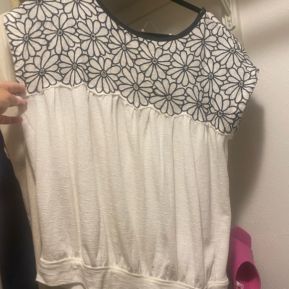Free People | Tops | Free People White And Black Bubble Top | Poshmark